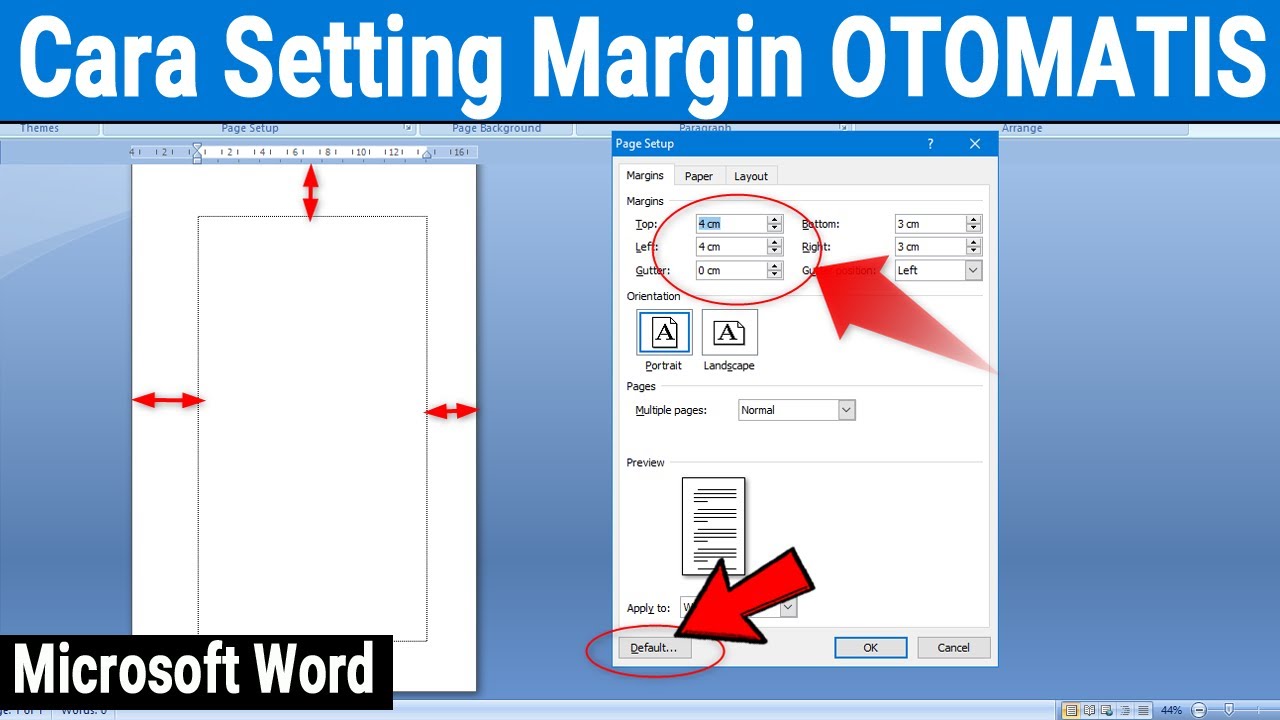 Cara Setting Margin Default Atau Otomatis Di Microsoft Word YouTube