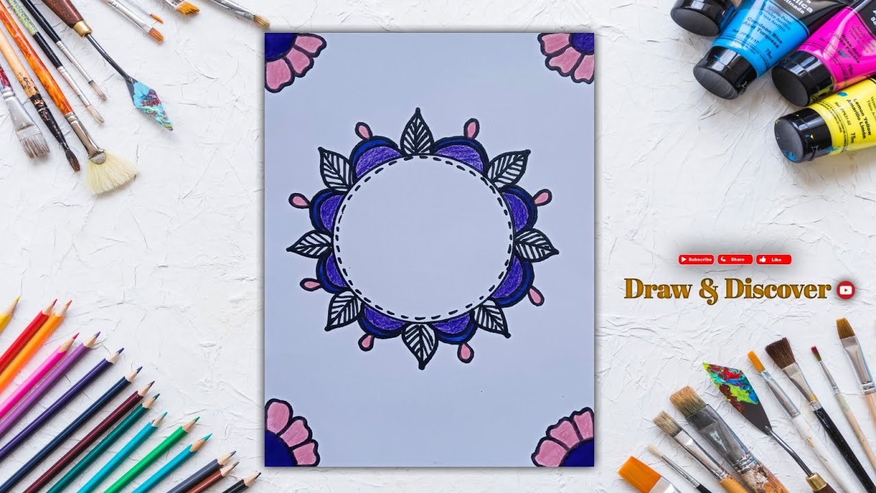 Easy Circle Design Ideas/Title Page Design/A4 Sheet - YouTube