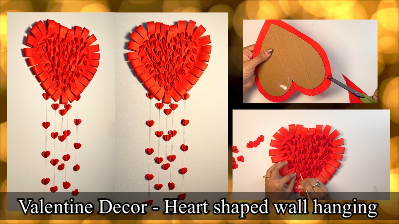 Cute and easy wall hanging | Heart Shaped | Valentine special - YouTube