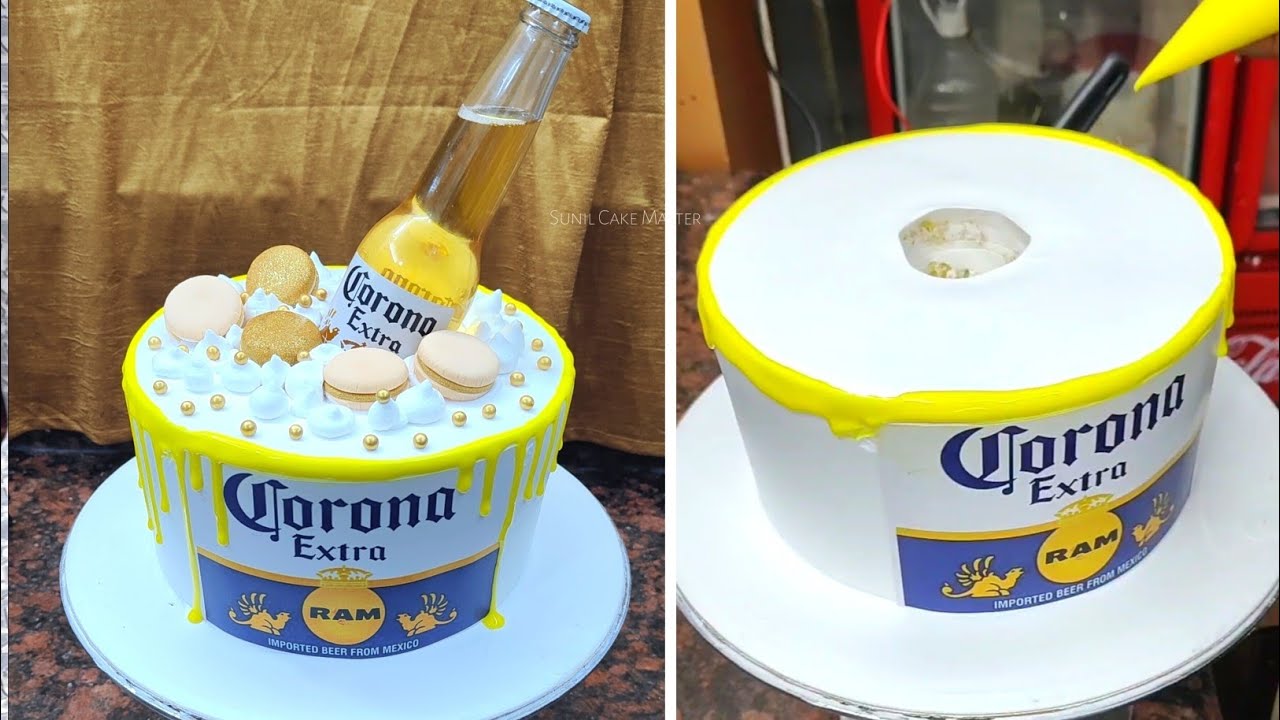 Custom Beer Bottle Cake | How To Make Beer Bottle Theme Cake Design ...