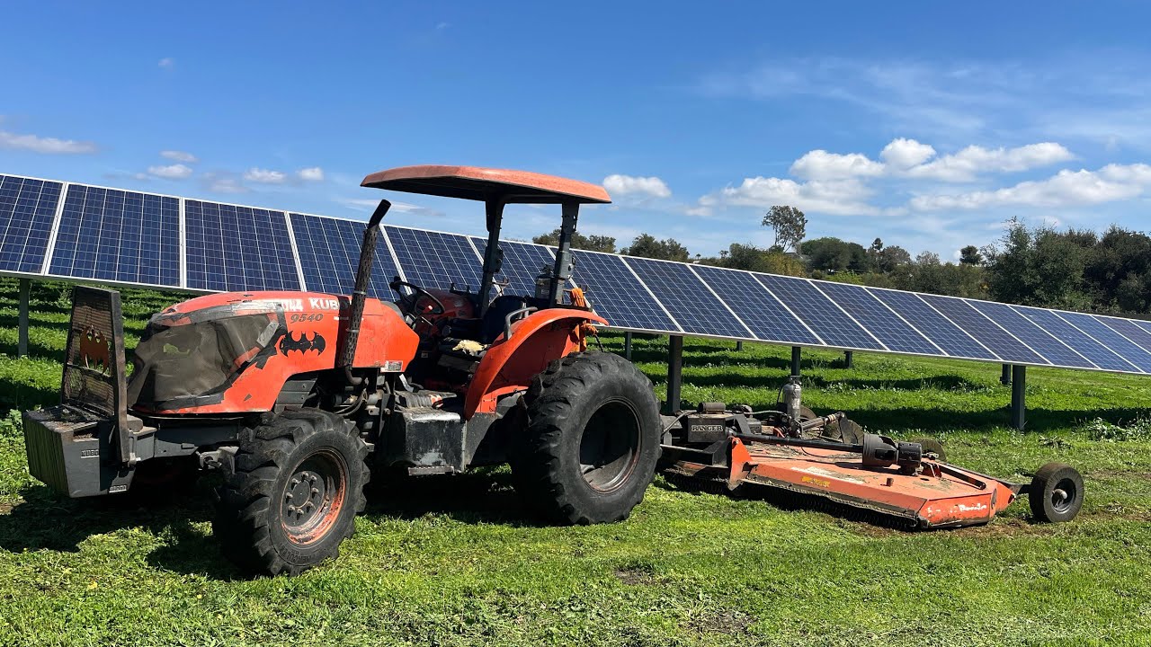Solar farm mowing - YouTube