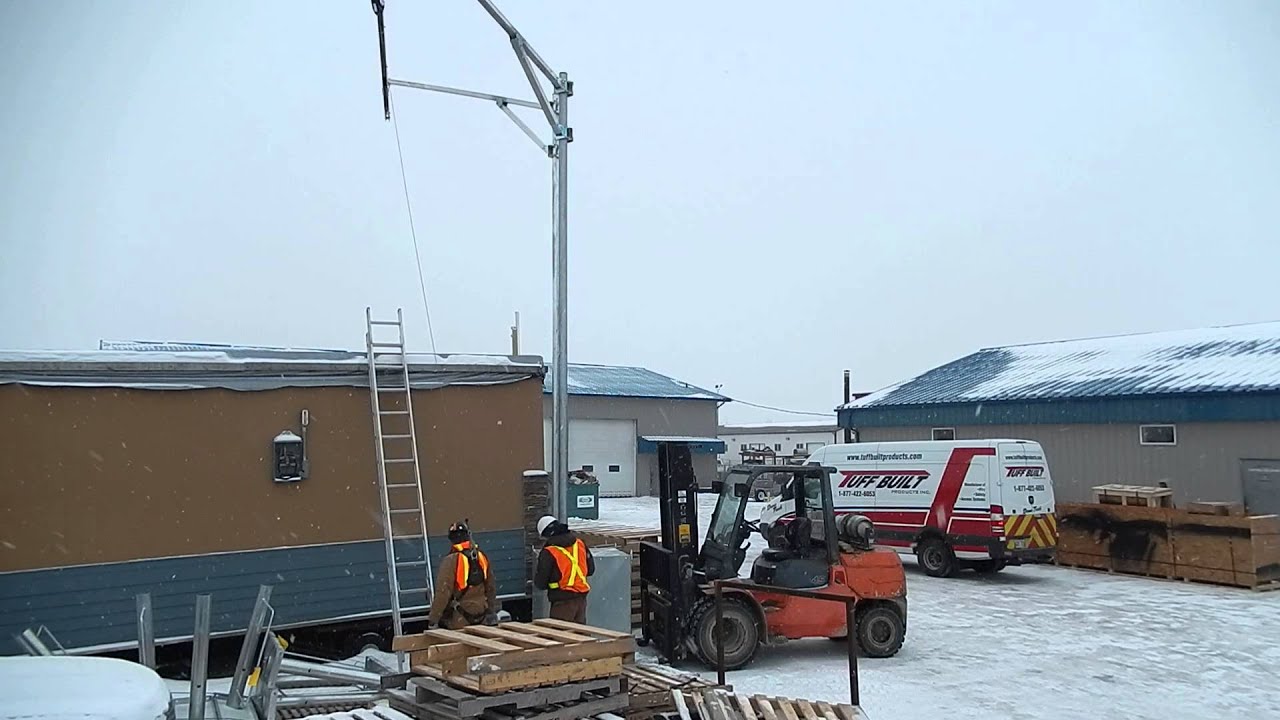 Tuff Built Products - Cube Davit Fall Protection System w/ Rail - YouTube