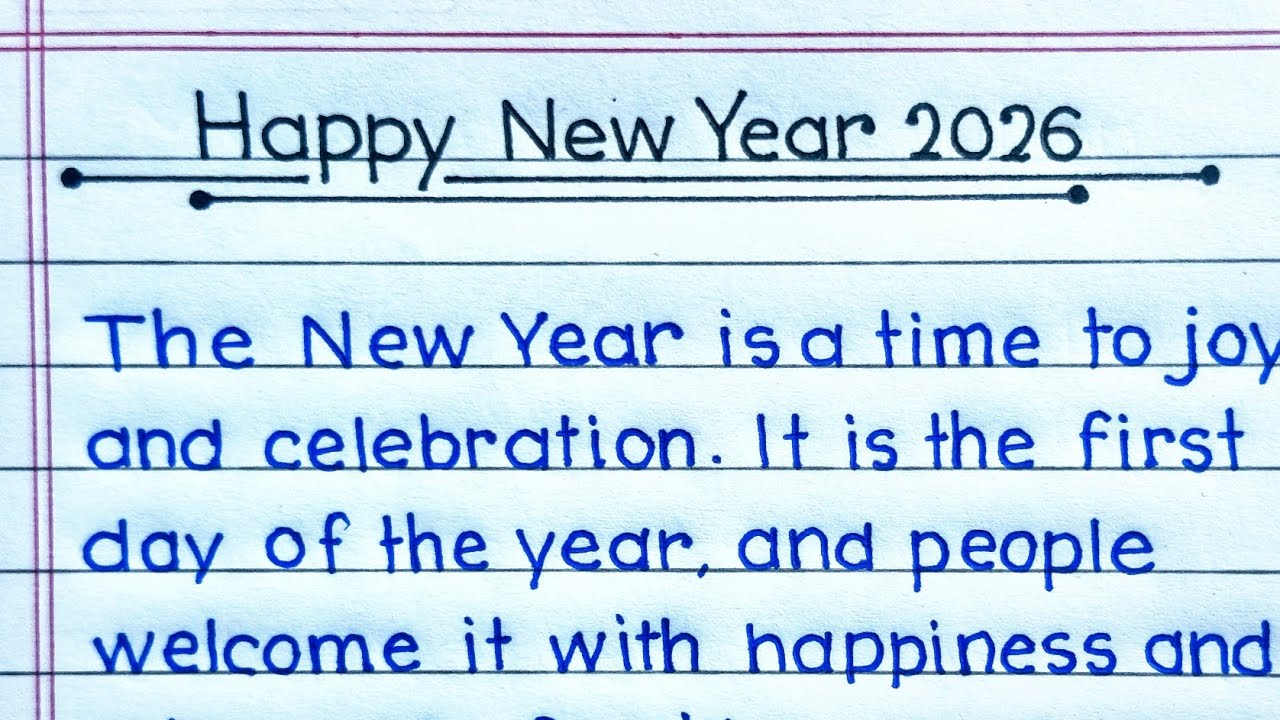 Paragraph on Happy New Year 2026 in English || How to Write Paragraph ...