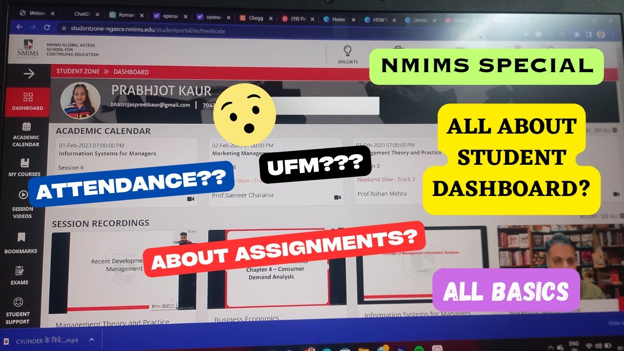 WHERE to find major updates on nmims student dashboard | attendance ...