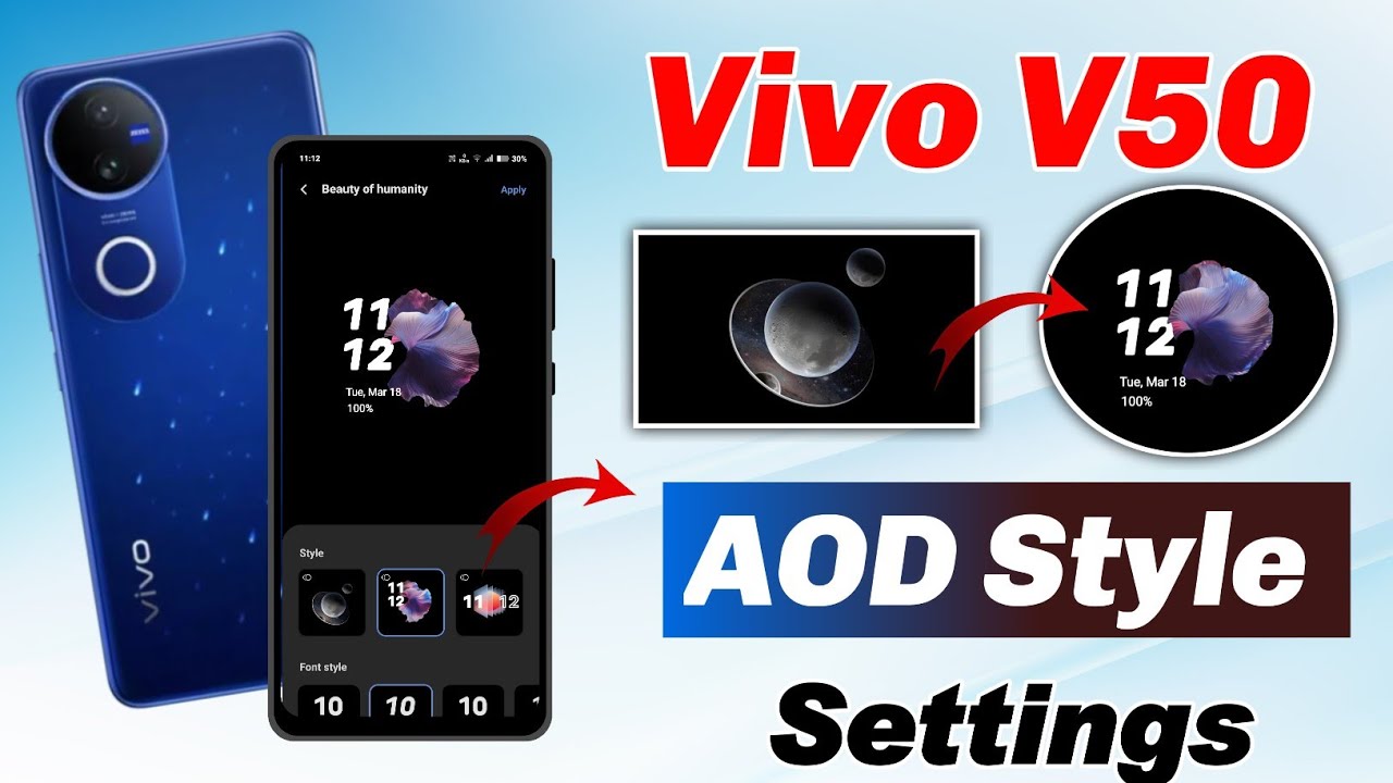 How to set always on display ( AOD ) in vivo v50 5g !! Vivo v50 hidden ...
