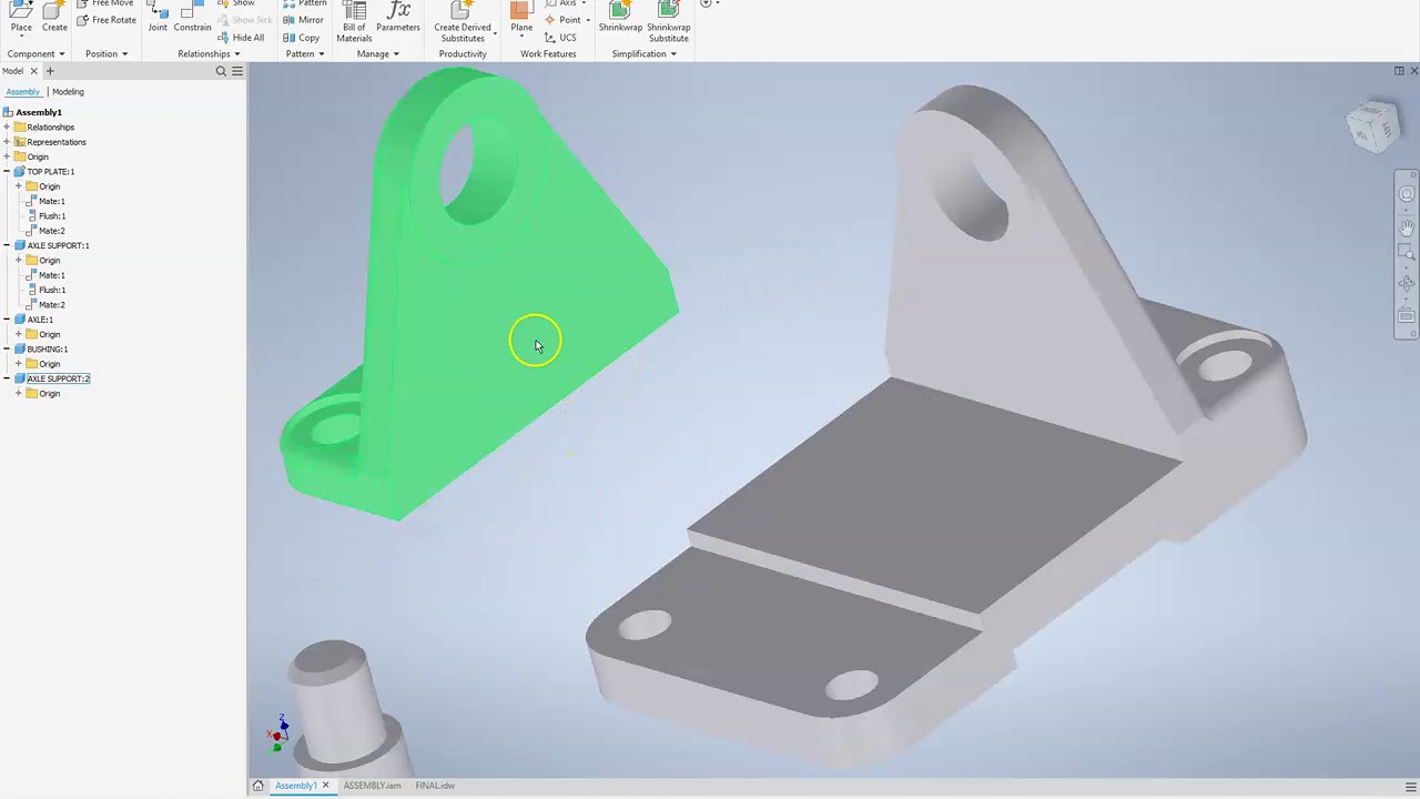 Inventor - Caster Assembly - Joints vs Constrains - YouTube
