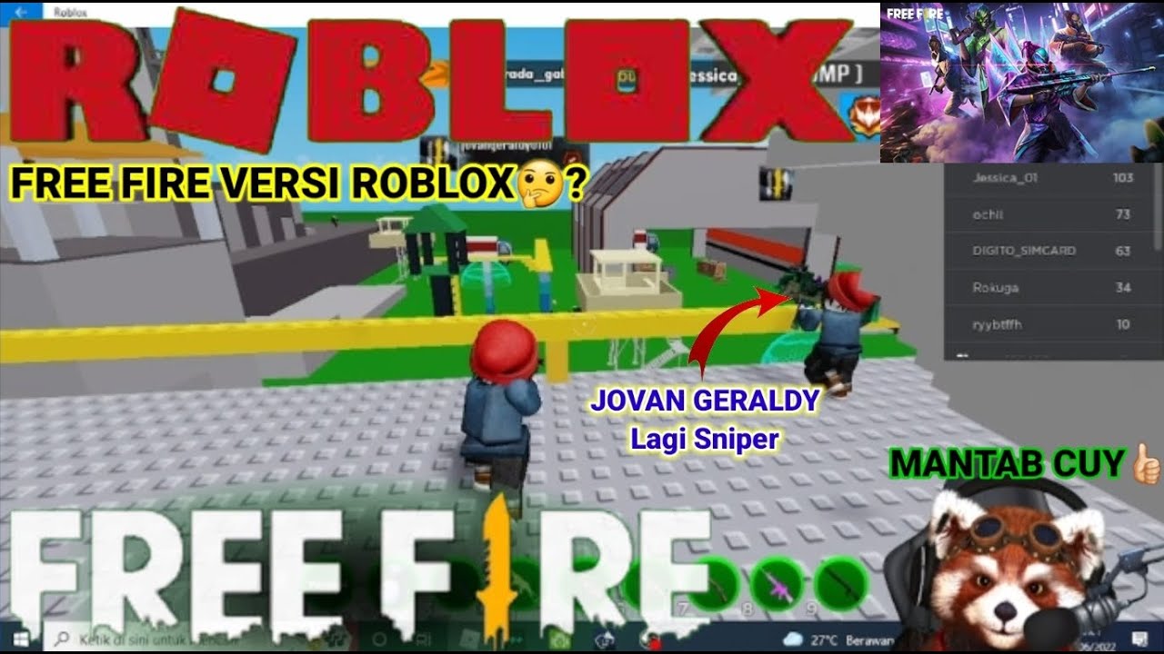 ROBLOX - GARENA FREE FIRE VERSI ROBLOX #roblox #games #gameplay # ...