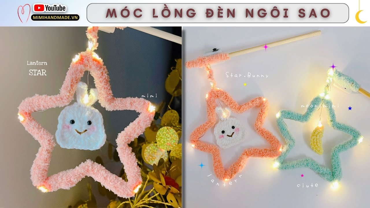 Crochet Star Lantern Tutorial ⭐️ DIY ⭐️ Cách Móc Lồng Đèn Ngôi Sao Đơn Giản | Mimi Handmade ...