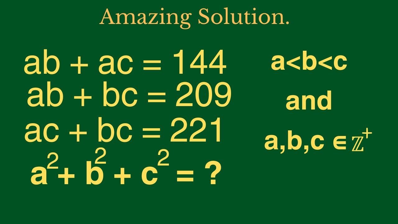 A Very Nice Algebra Problem || Amazing Approach To Solving Algebra Math ...