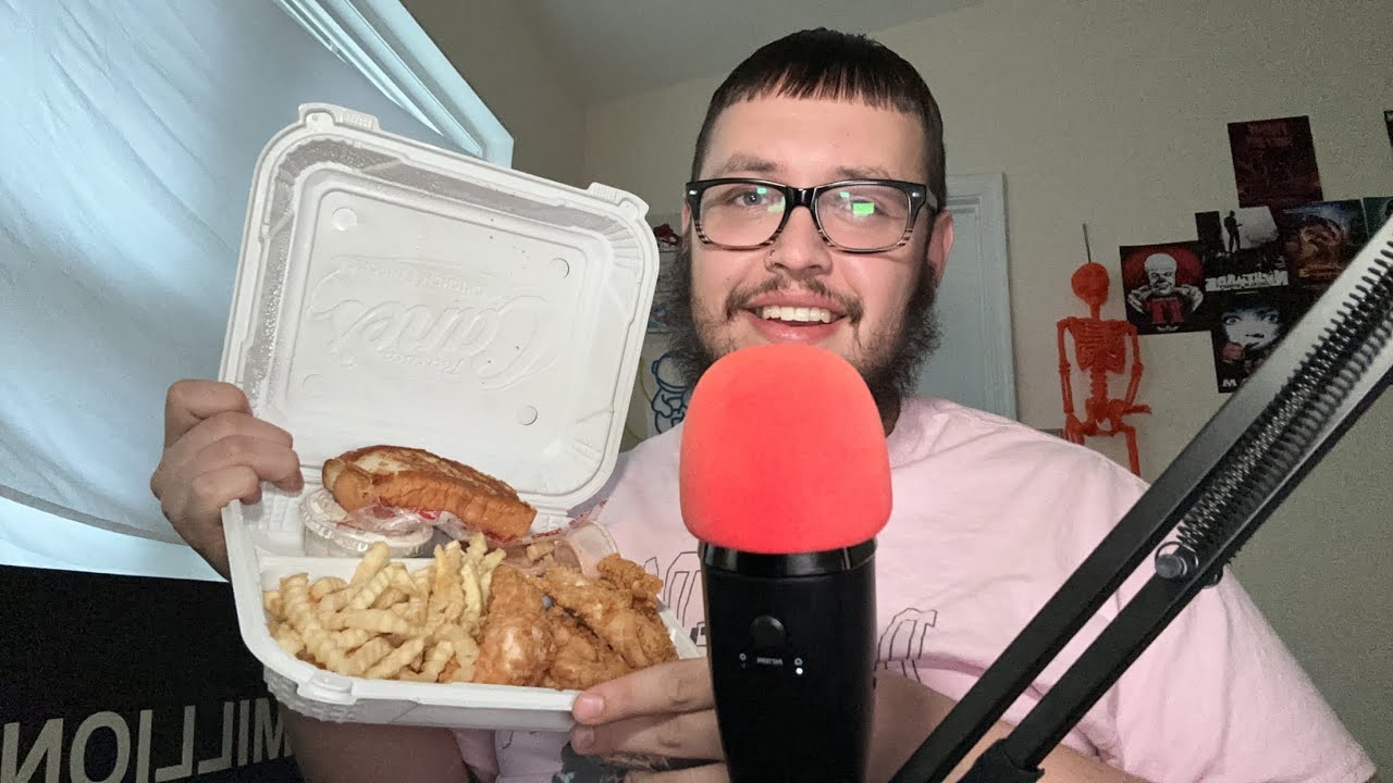 ASMR- raising canes MUKBANG , super eating sounds - YouTube