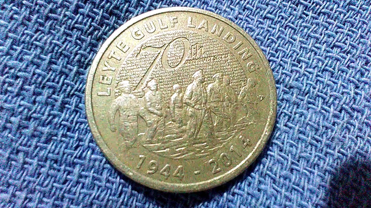 70th Anniversary LEYTE GULF LANDING 1944 2014 5 Pesos YouTube