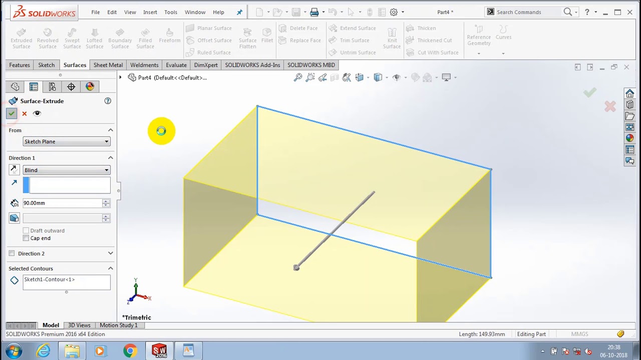Extend, Trim, Untrim, Knit| Solidworks - YouTube