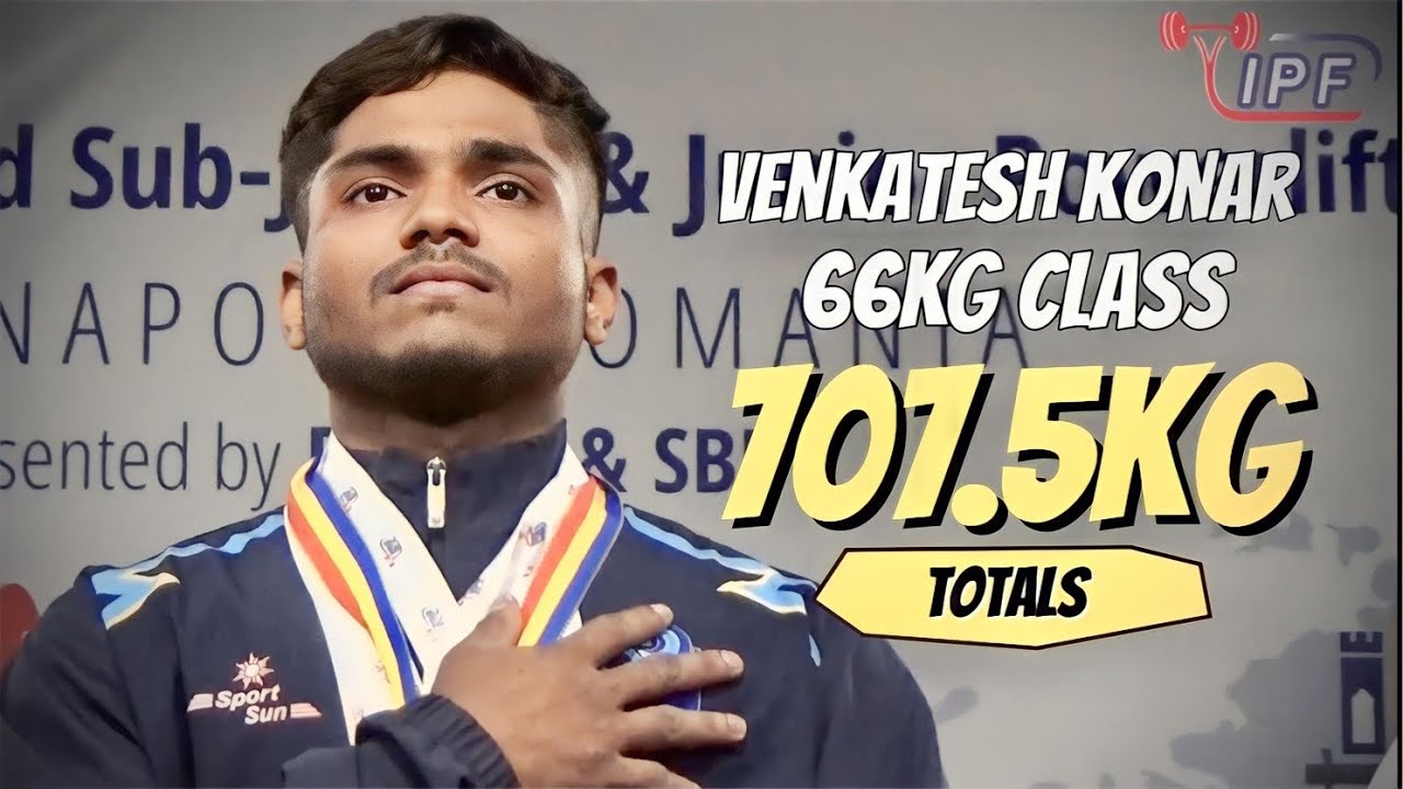 Venkatesh Konar - 1st Place 707.5kg Total - 66kg Class 2023 IPF Jr ...