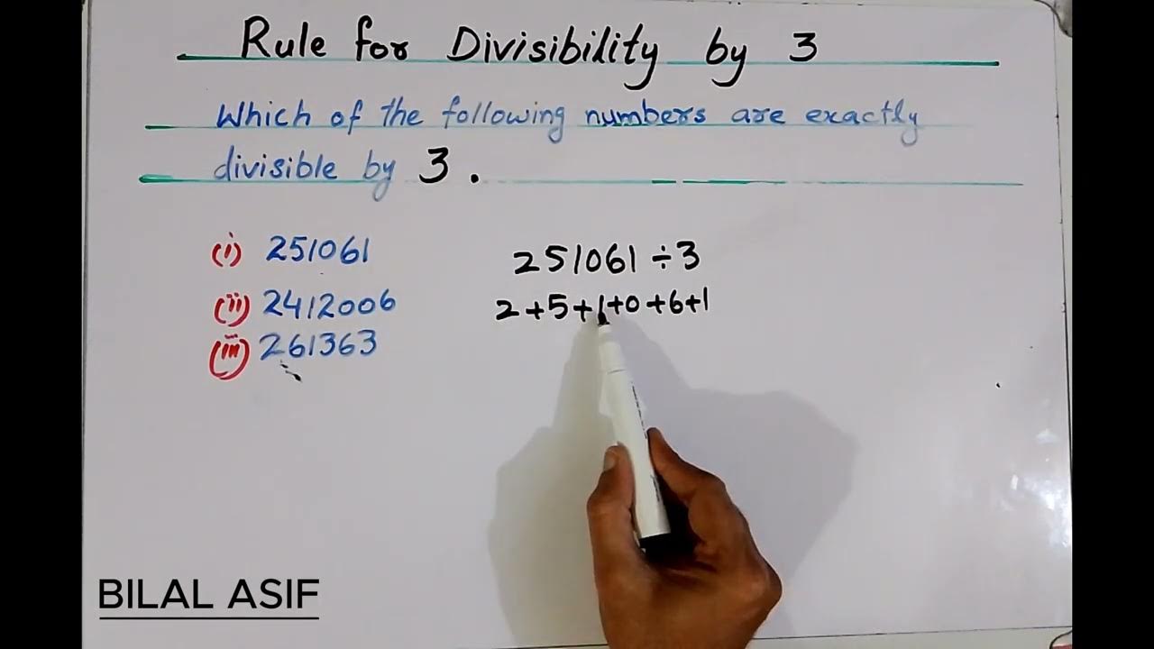 Divisibility Rule for 3 Explained Simply(اردو)"|| "How to Check Divisibility by 3 Quickly! - YouTube