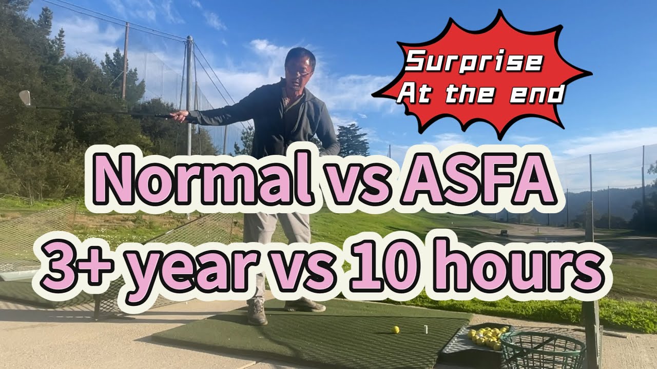 3+ years golf normal swings vs 10 hours ASFA golf practice - YouTube