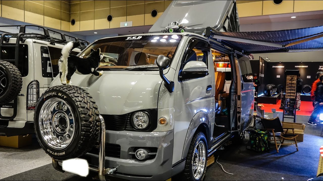 (4K)T.S.D Styling TOYOTA 200 HIACE facekit TSDちょい上げハイエース アンティーク仕様 ...