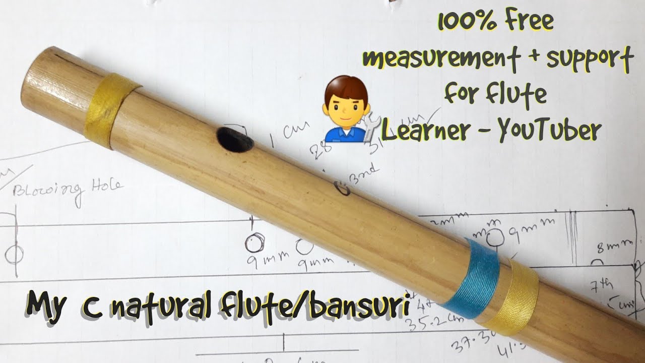 C natural flute/bansuri measurement 100% free hindi videos support only ...