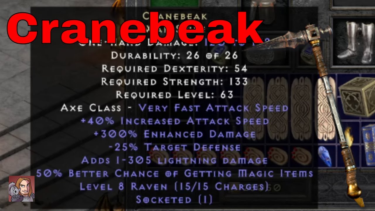 D2R Unique Items - Cranebeak (War Spike) - YouTube