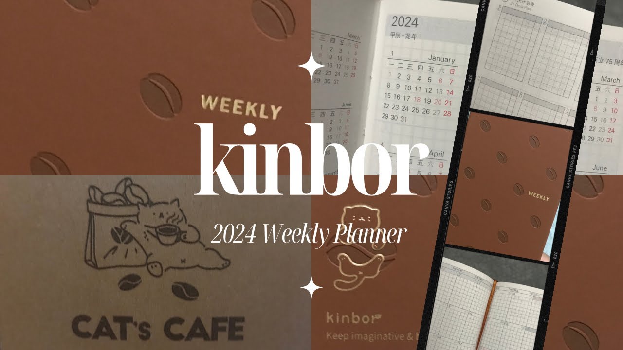 Kinbor 2024 weekly planner 🗓 (Unboxing and Flip Through) | Cat's Café ☕ ...