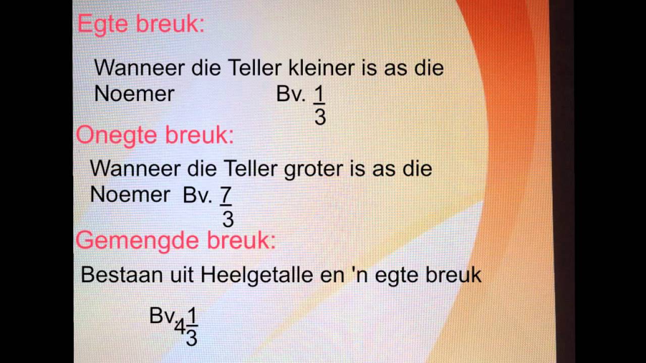 Graad 7 Gewone breuke - Omskakeling video 1 (wiskvaw) - YouTube