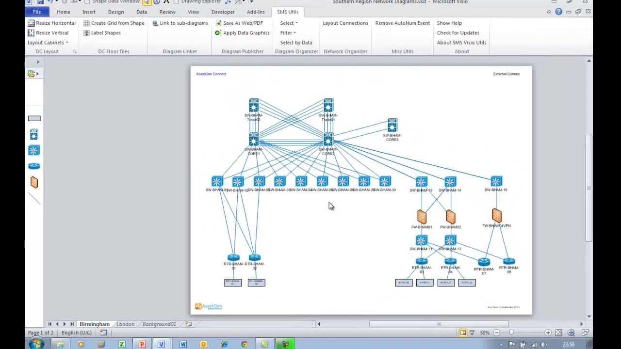 Easily creating Visio diagram "drill down" hyperlinks to sub-diagrams - YouTube