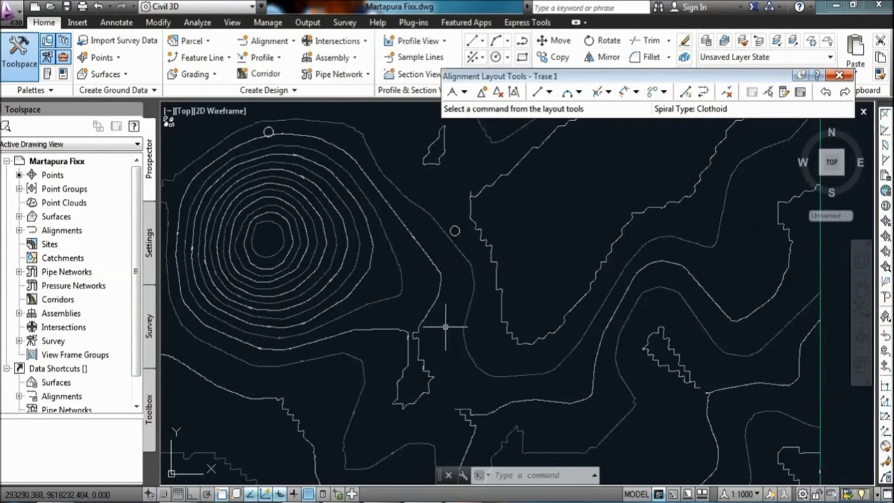 Tutorial Desain Tikungan Jalan (Alinemen Horizontal) di CAD - YouTube
