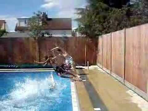 Josh pool party diving in - YouTube