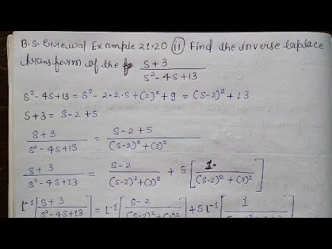 Inverse Laplace transform of (s+3)/[s^(2)-4s+13] || B.S Grewal Example:-21.20 Question number ...