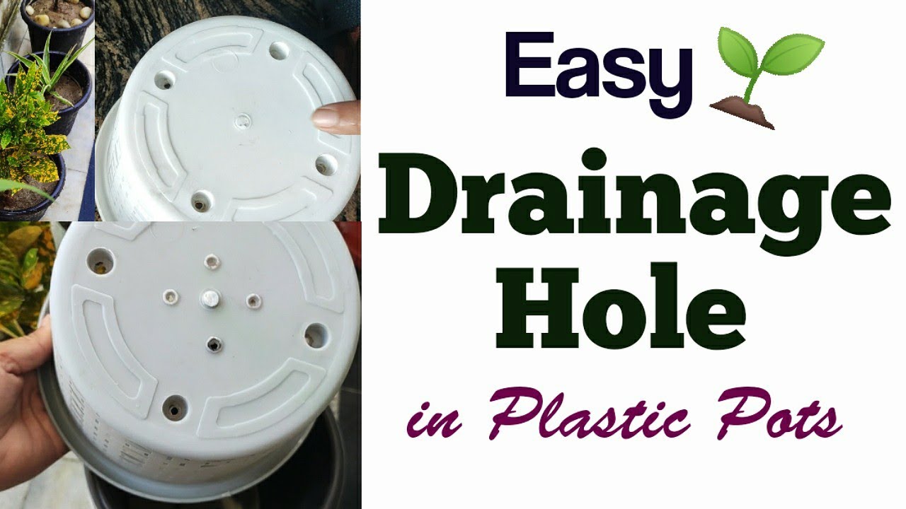 How to make a Drainage hole in plastic pots || 🌱🌱 || #drainagehole # ...