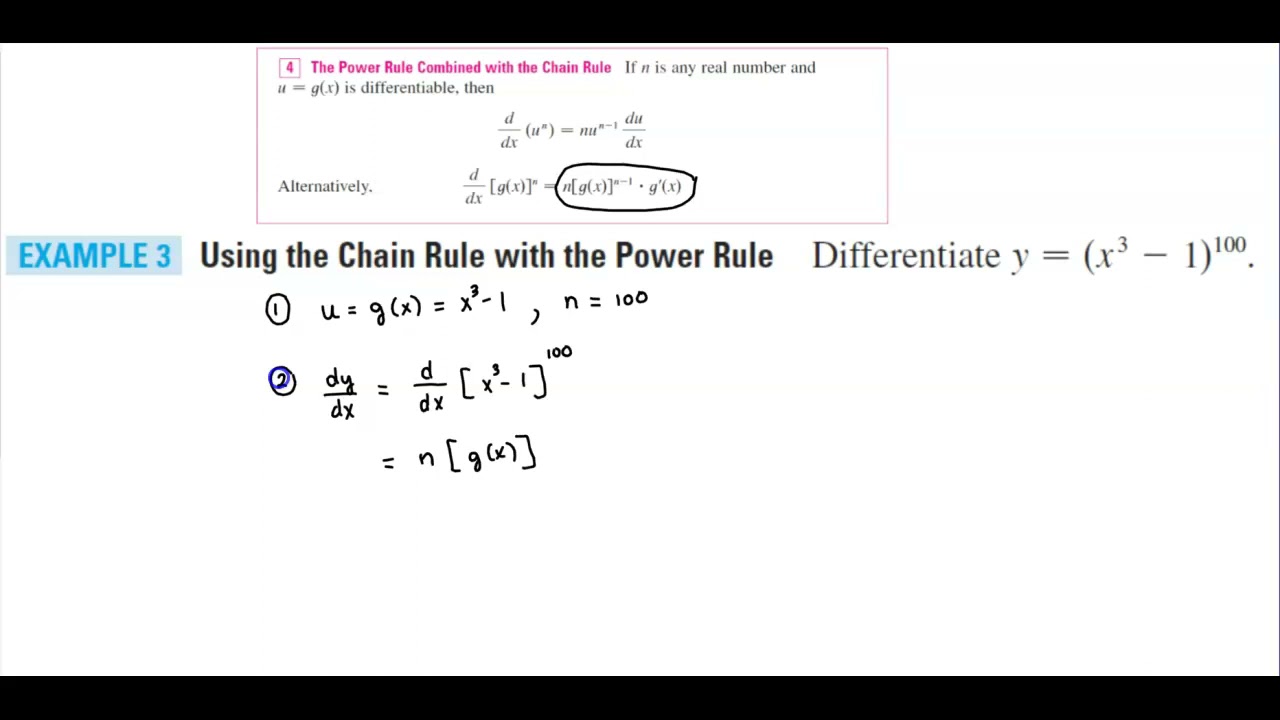 Math 1A 3.4 Example 3 Using the Chain Rule with the Power Rule - YouTube