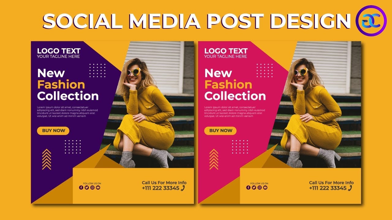 How to make a social media post in illustrator II social media design ...