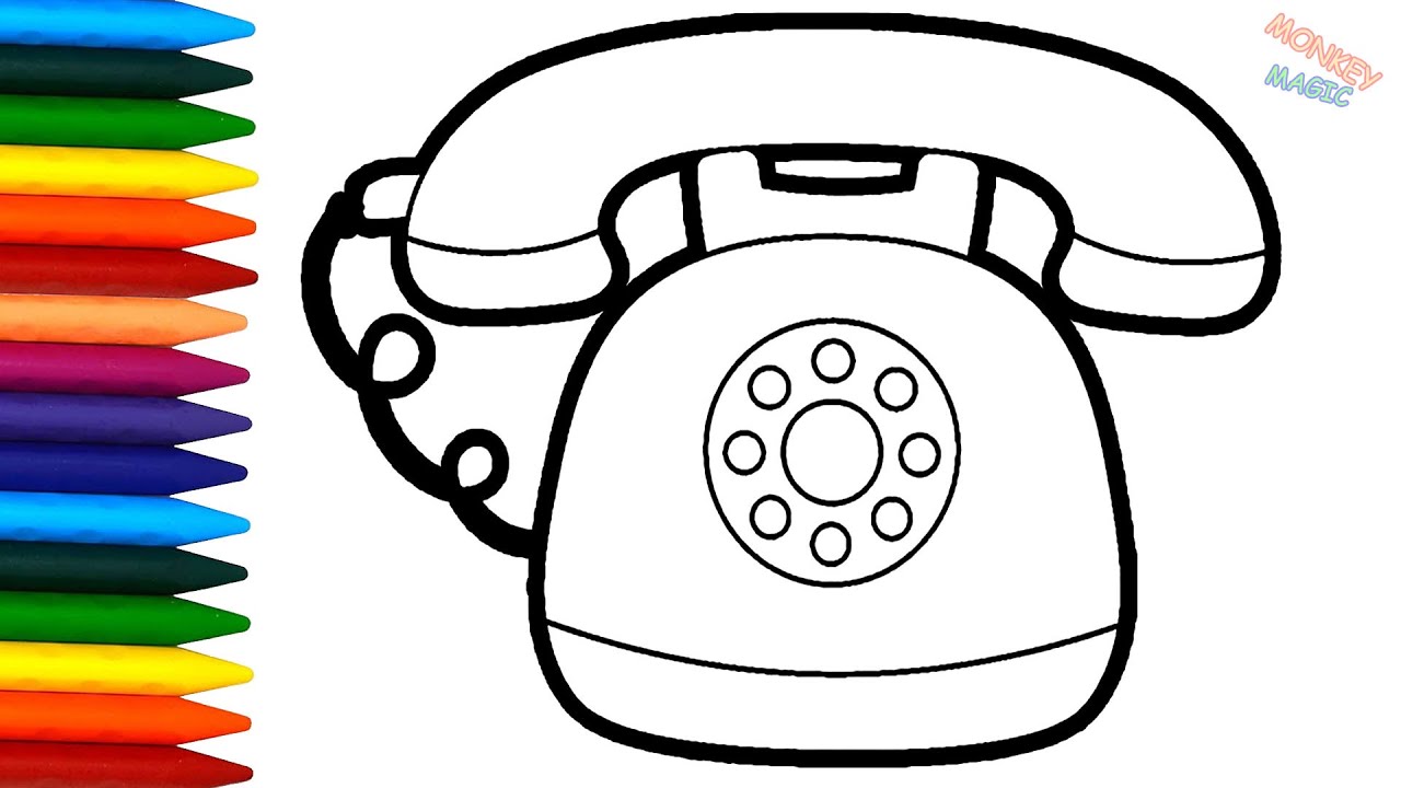 How To Draw a Telephone | Step By Step | ☎️ | Drawing For Kids | - YouTube
