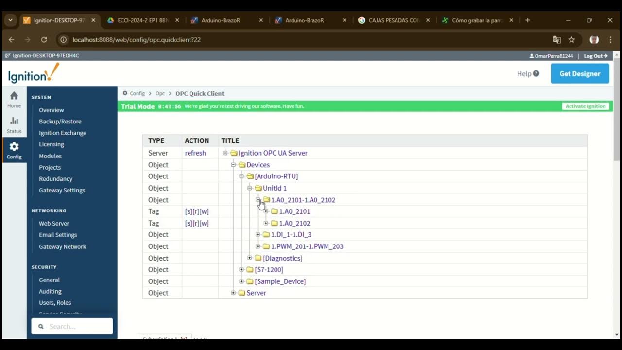 ROBOT 2R CONTROLADO POR IGNITION SCADA - YouTube