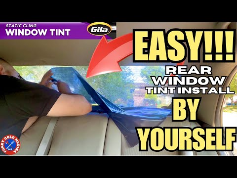 SUPER EASY, CURVED REAR Window Tint Installation | NO STRUGGLE Gila Static Cling Install Tutorial