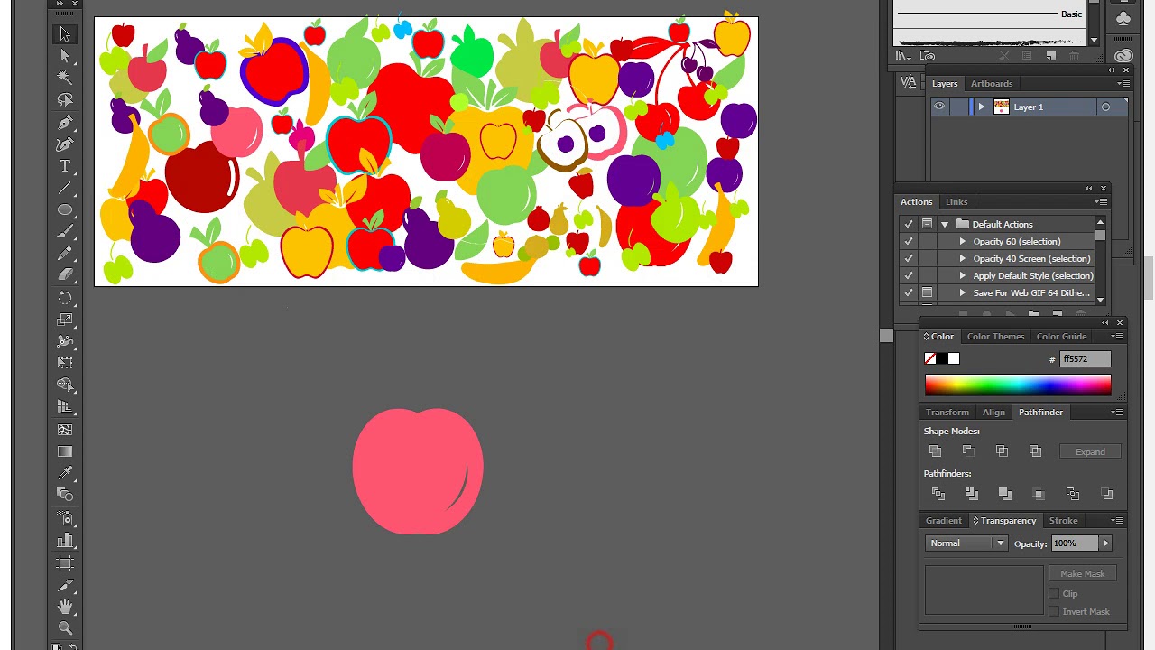 Fruit Pattern Background- Adobe Photoshop Tutorial - YouTube