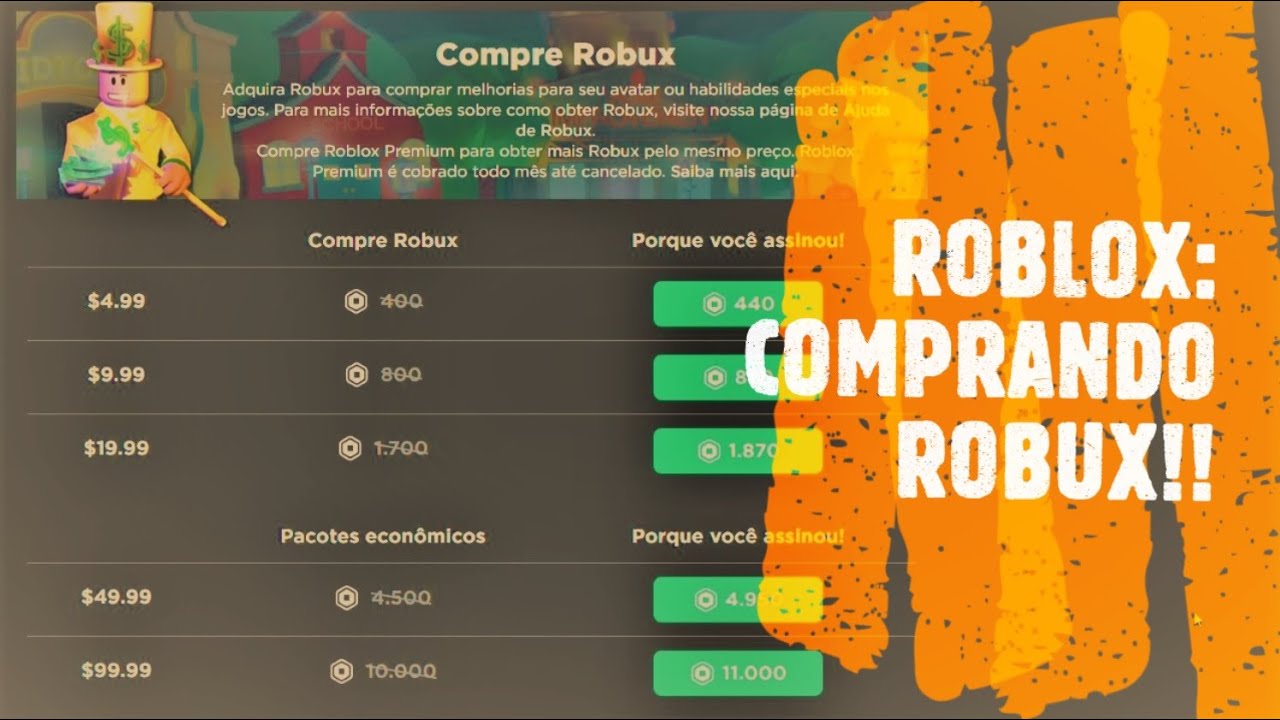 Roblox: Comprando Robux! - YouTube
