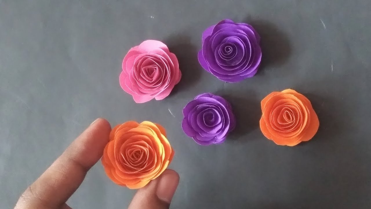 How to make paper rose / paper flowers / mini paper rose / flowers ...