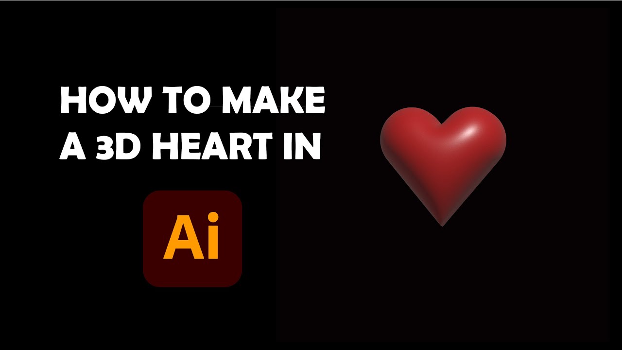 How to make 3D HEART in Adobe Illustrator #3DHeart #graphicdesign - YouTube