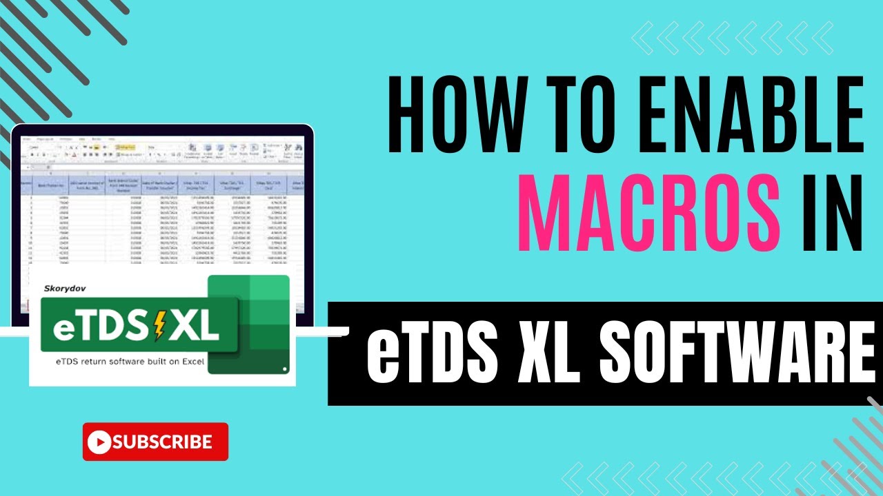 How to enable Macros in eTDS XL Software - YouTube