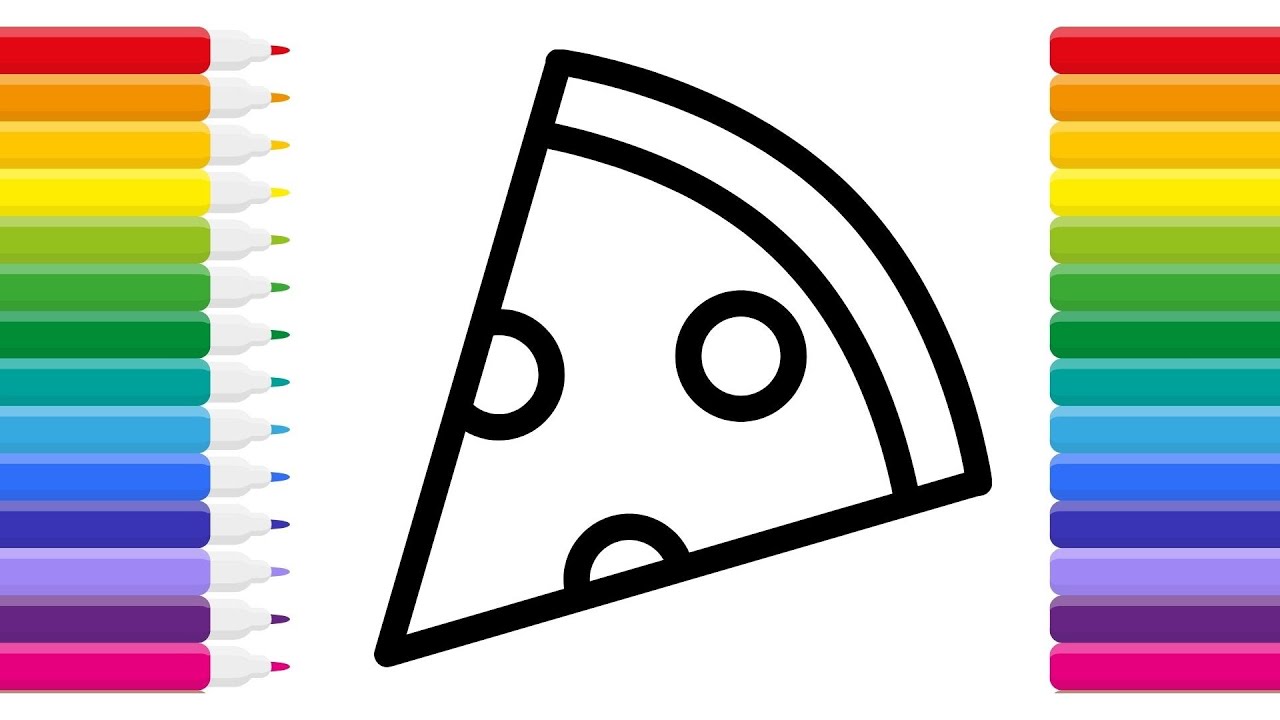 How to draw a pizza slice easy for kids 🍕 Cute drawing pizza slice step ...