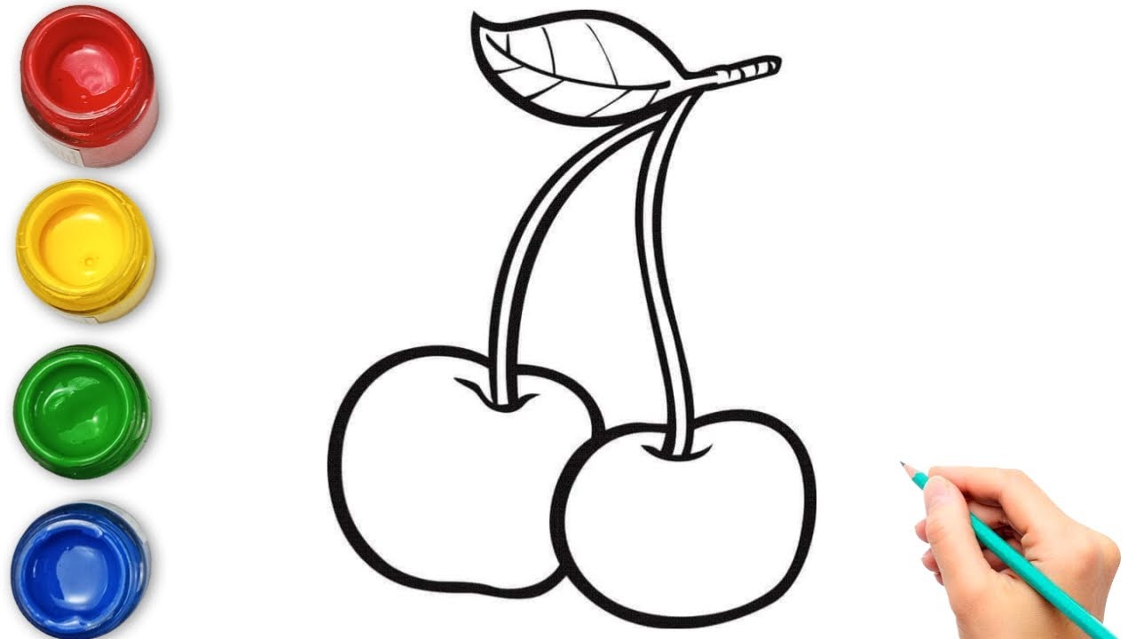 Cherry Drawing | How to Draw Cherry | Drawing Cherry | Draw Smart - YouTube