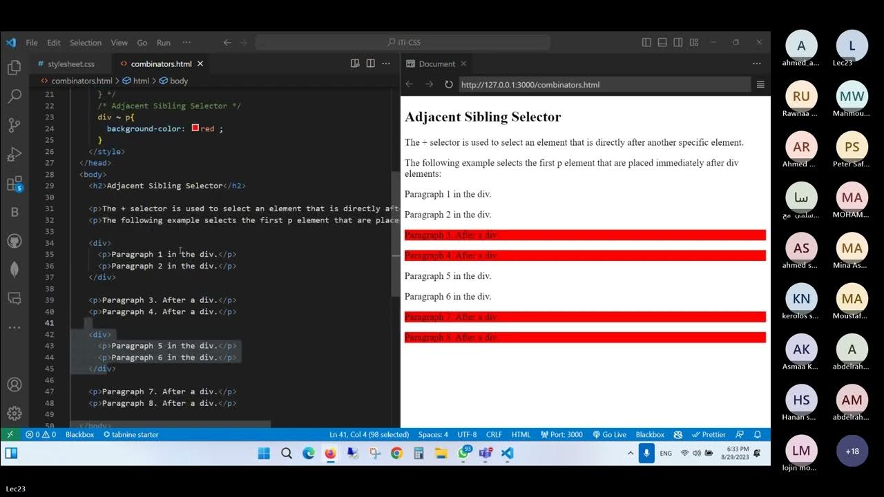 9.Demystifying CSS Selectors: Combinators, Pseudo-classes, and Pseudo-elements Explained شرح ...