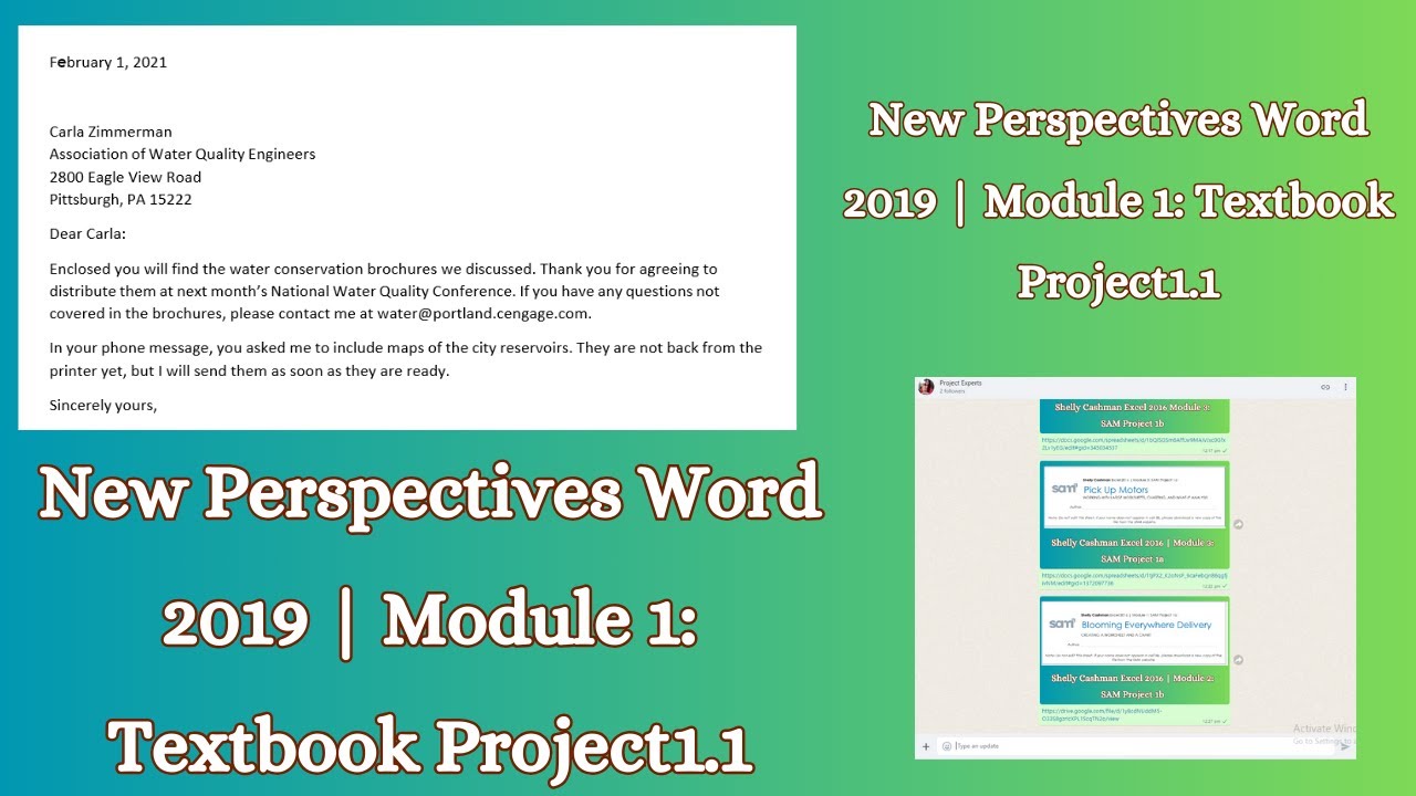 New Perspectives Word 2019 | Module 1: Textbook Project 1.1 # ...