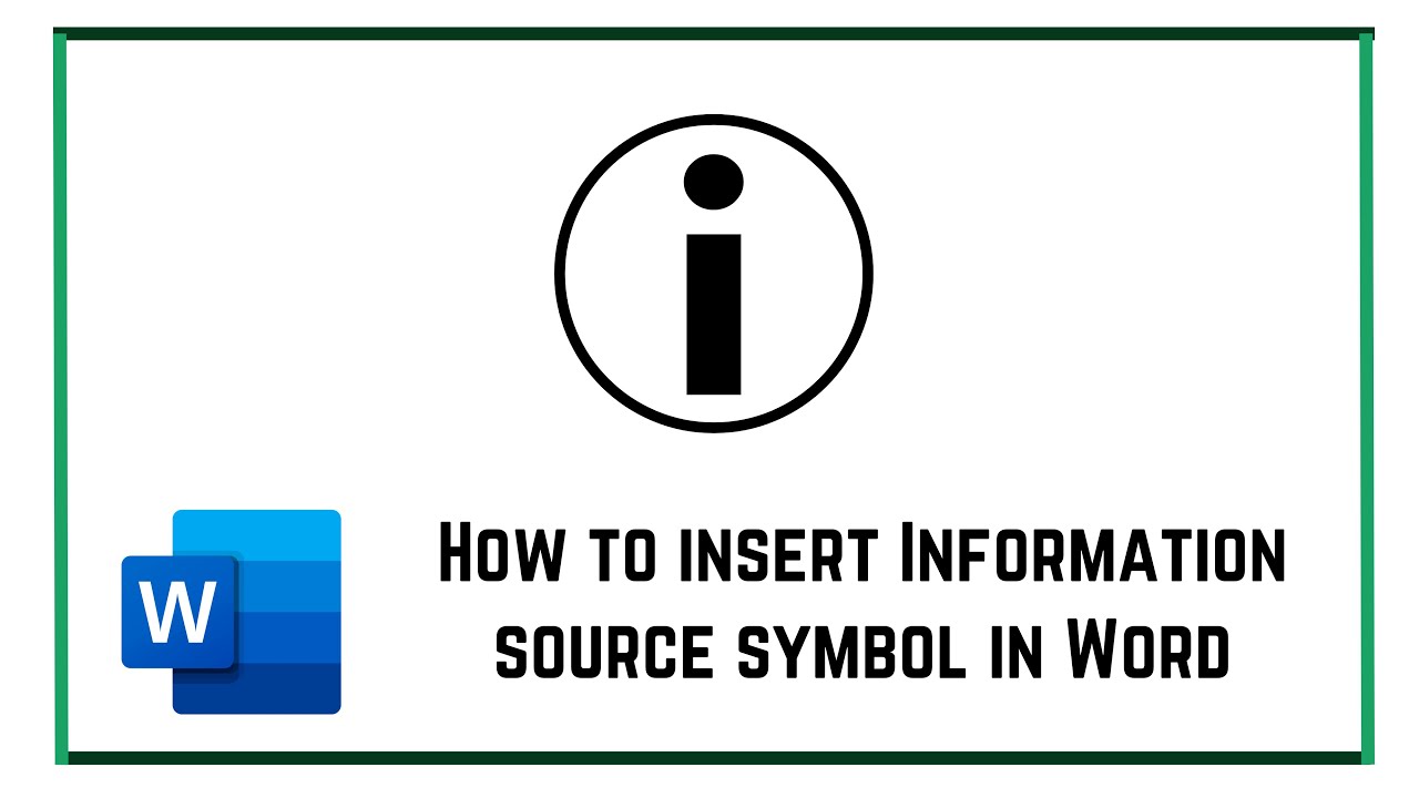 How to insert Information source symbol in Word | How to Create an ...