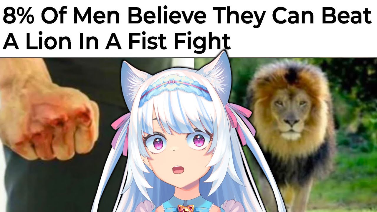 MEN THINK THEY CAN BEAT A LION? | Milky Mew reacts to Memes That Only ...