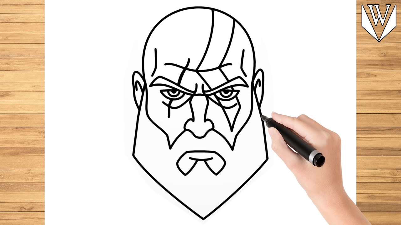 Wie man Kratos Gott des Krieges Schritt für Schritt zeichnet ...