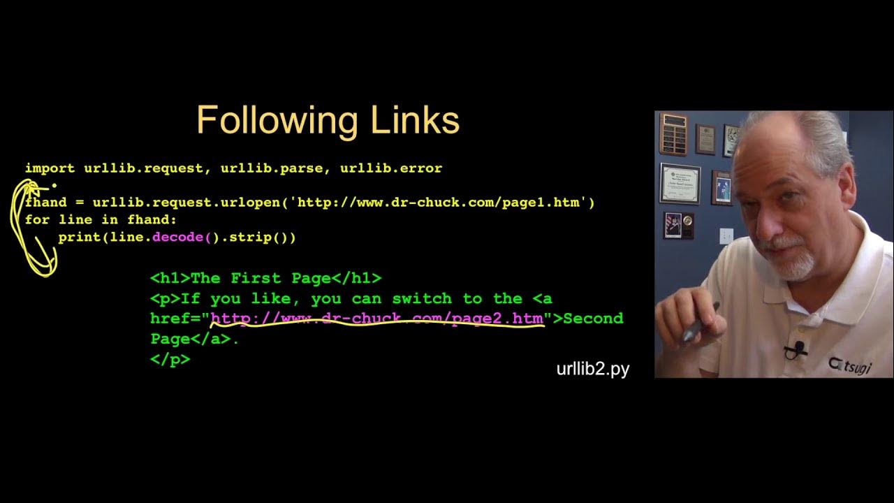 Python - Networked Programs - Following Links - Parsing HTML - Code ...