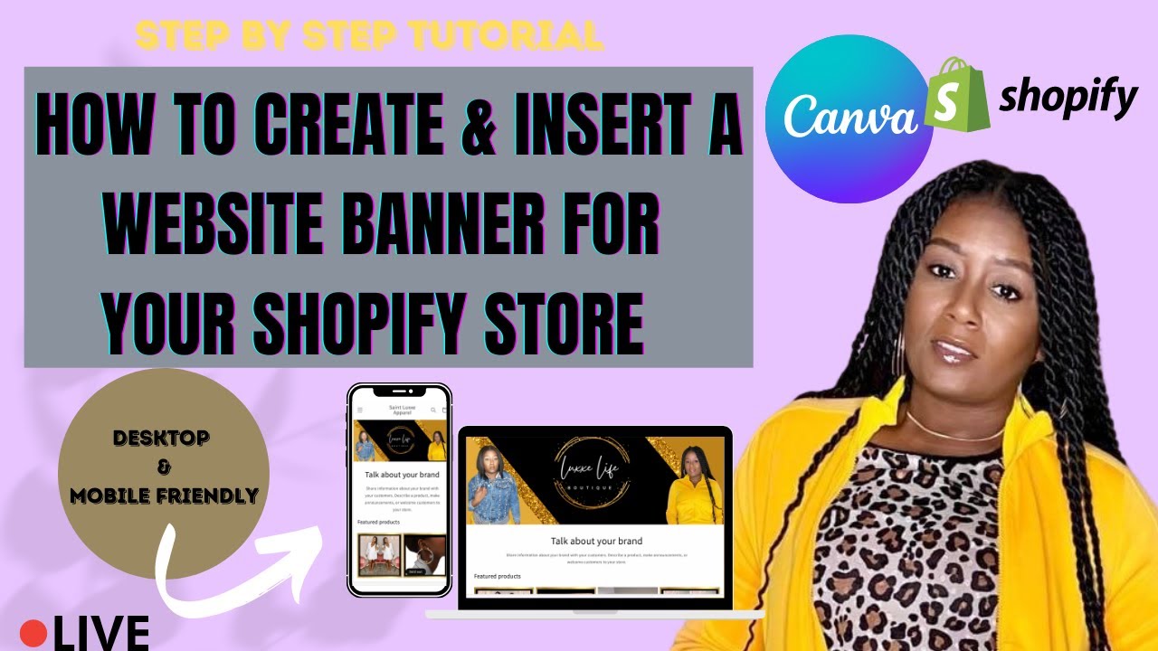 Live Step By Step Tutorial ( How To Create A Shopify Website Banner ...