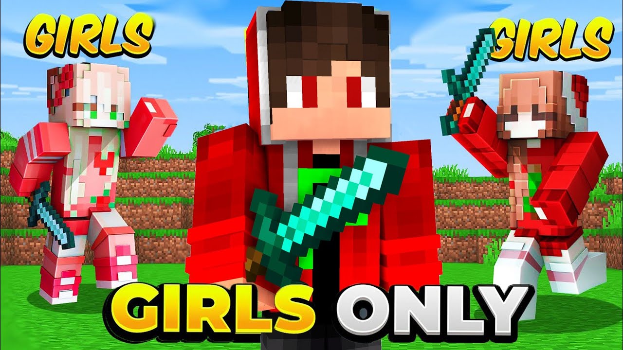 How I Rescued the BOYS in the 'GIRLS ONLY' Minecraft Server... - YouTube