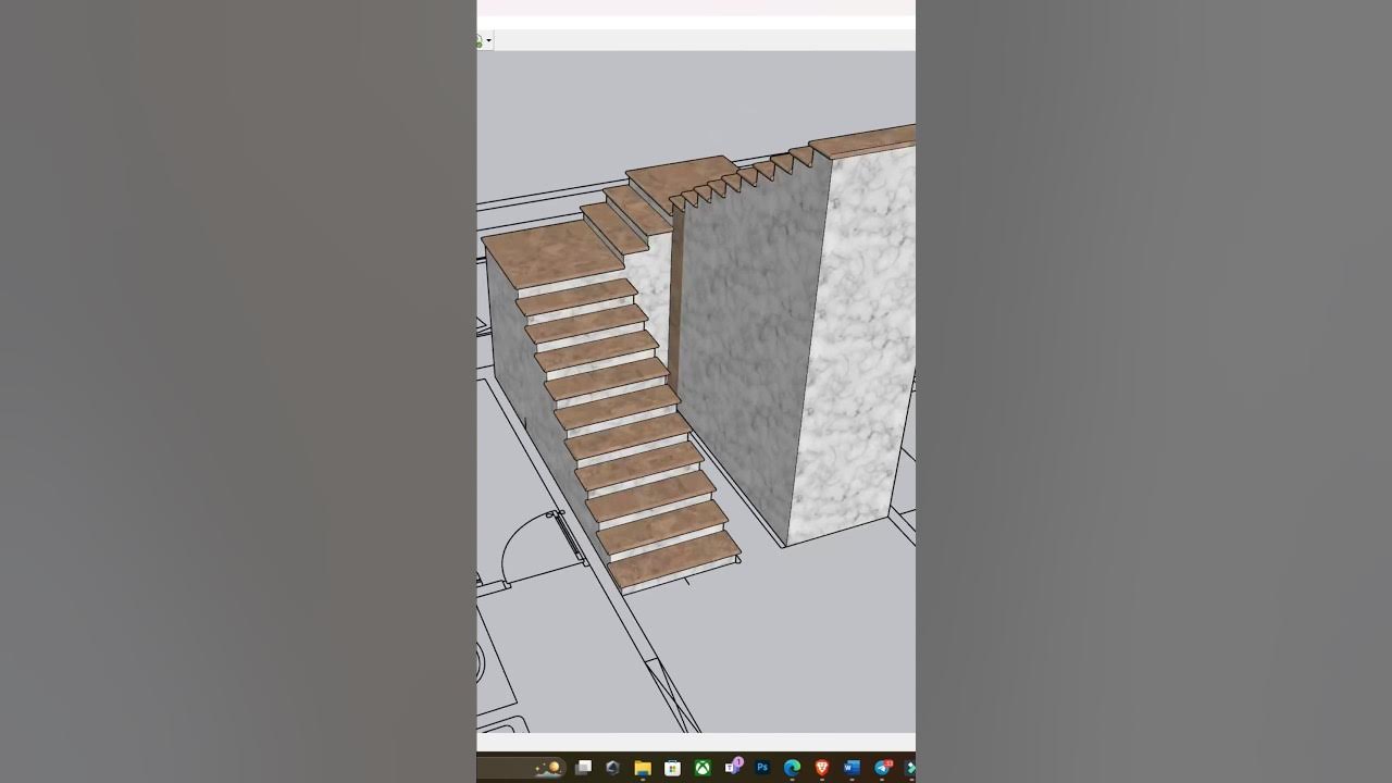 Staircase Design advance method inside Sketchup #viral #sketchup #cad - YouTube